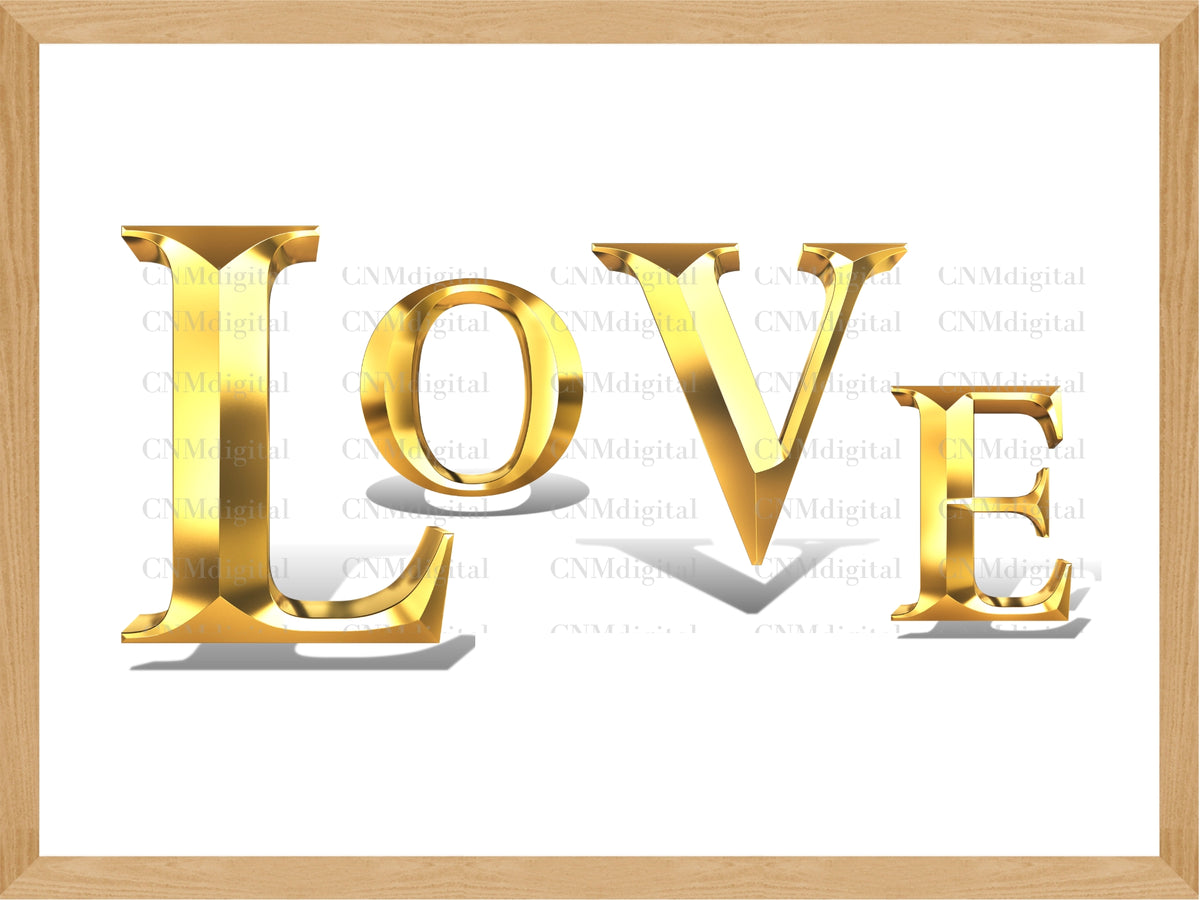 LOVE- GOLD LETTERS DIGITAL DOWNLOAD file. High Quality Transparent PNG ...